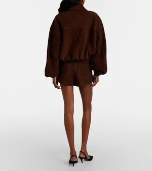 Nour Hammour Leontine Suede Shorts - Brown