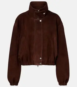 Nour Hammour Pia Suede Blouson Jacket - Brown