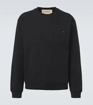 Valentino Garavani Cotton-blend Jersey Sweatshirt With Chest Pocket