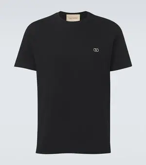 Valentino Garavani Vlogo Cotton Jersey T-shirt - Black