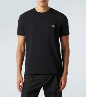 Valentino Garavani Vlogo Cotton Jersey T-shirt - Black
