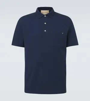 Valentino Garavani Vgold Cotton Piqué Polo Shirt