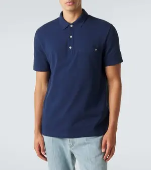 Valentino Garavani Vgold Cotton Piqué Polo Shirt