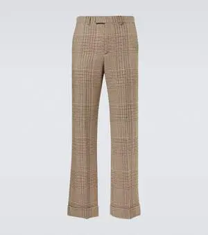 Valentino Garavani Valentino Virgin Wool Straight Leg Trousers Beige