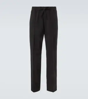 Valentino Garavani Virgin Wool Straight Leg Pants - Black