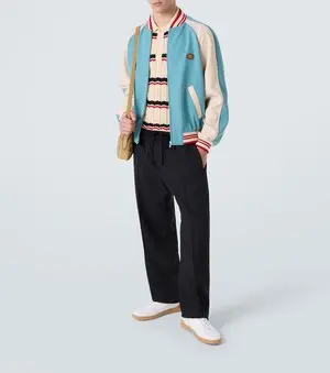 Valentino Garavani Virgin Wool Straight Leg Trousers - Black