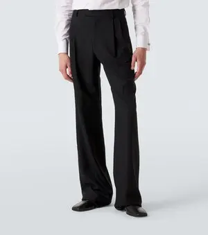 Valentino Garavani Virgin Wool Straight Leg Pants - Black