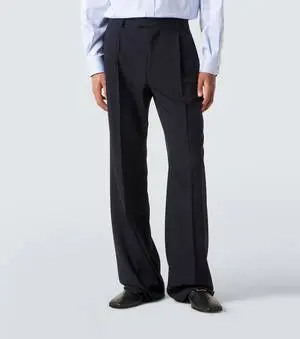 Valentino Garavani Virgin Wool Straight Leg Pants - Blue