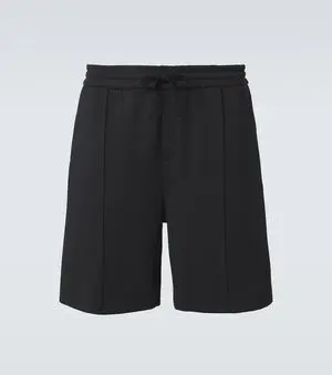 Valentino Garavani Cotton-blend Jersey Shorts - Black