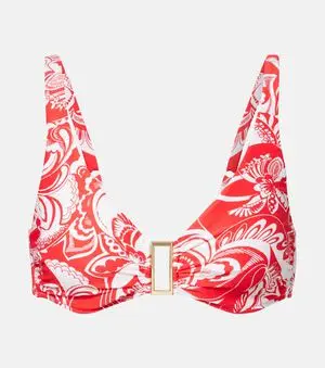 Melissa Odabash Bel Air Floral Bikini Top - Red