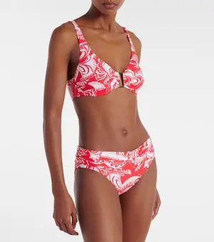 Melissa Odabash Bel Air Floral Bikini Top - Red