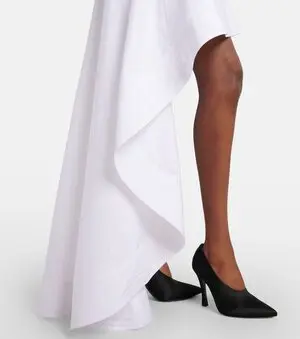 Stella McCartney Asymmetric Ruffled Cotton Poplin Miniskirt - White