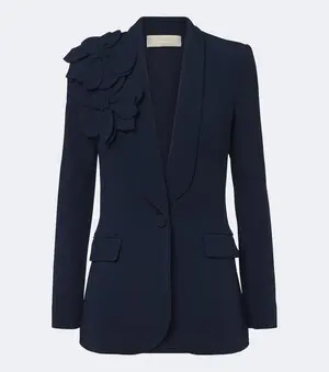 Elie Saab Floral Cady Blazer - Blue