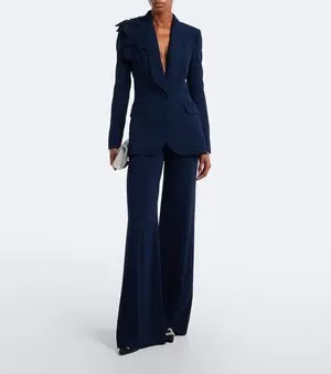 Elie Saab Floral Cady Blazer - Blue