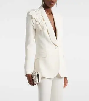 Elie Saab Floral Blazer - White