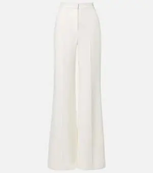 Elie Saab High-rise Wide-leg Cady Pants - White