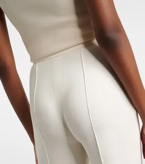 Elie Saab High-rise Wide-leg Cady Pants - White