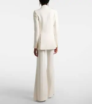 Elie Saab High-rise Wide-leg Cady Pants - White