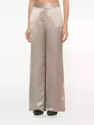 PANICALE Satin Finish Wide-leg Trousers