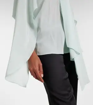 Stella McCartney Tie-neck Silk Blouse In Frosty Blue