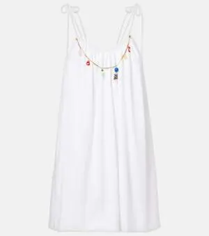 Stella McCartney Embellished Cotton Crêpon Minidress - White