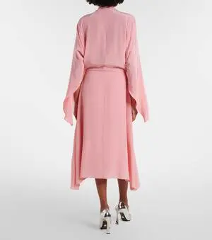 Stella McCartney Silk Midi Dress With Self-tie Collar