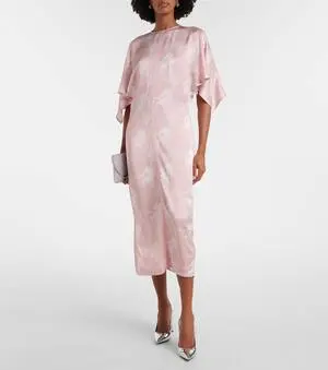 Stella McCartney Printed Satin Midi Dress