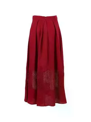 CLIPS Lace-trim Pleated Skirt