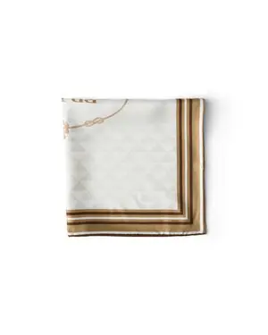 Prada Printed Silk Twill Jacquard Scarf 55 - Neutral