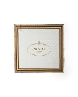 Prada Printed Silk Twill Jacquard Scarf 55 - Neutral