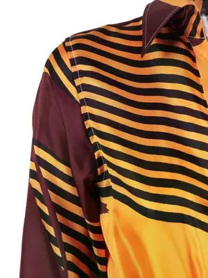 LE SARTE PETTEGOLE Abstract Print Belted Shirt Dress