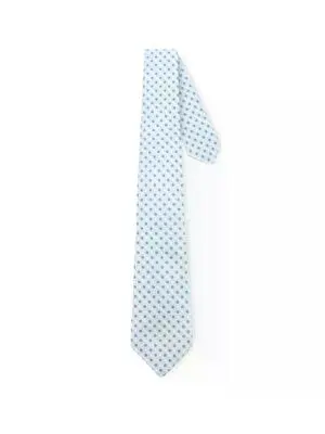 Kiton Silk Geometric Pattern Neck Tie - Blue