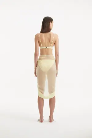 MOEVA Raiden Tie Front Wavy-trim Sheer Sarong