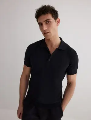 MOEVA Johan Cotton Polo Shirt - Black