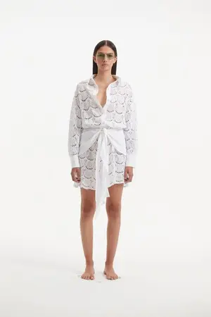 MOEVA Nayeli Broderie Anglaise Long Sleeve Shirt Dress