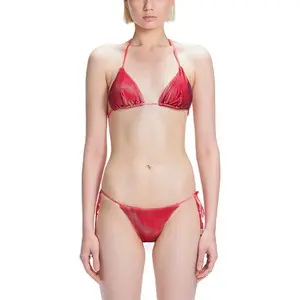 MOEVA Hermione 3d Printed Triangle Bikini Top - Red
