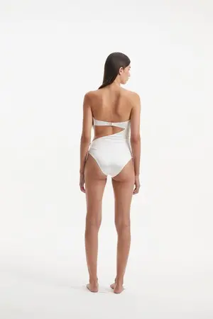 MOEVA Marilla High Waist Strapless One-piece Swimsuit With Gold Sculpted Accessory