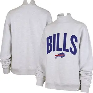 '47 Buffalo Bills Subtle Muse Mock Neck Sweatshirt - Gray