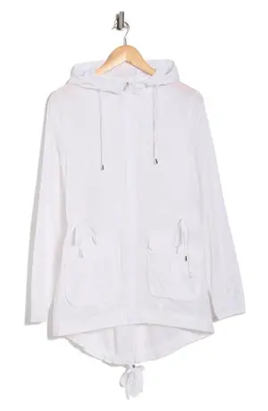 Sam Edelman Hooded Anorak With Drawstring Details - White