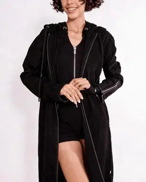 LAS LOUNGEWEAR Compression Sleeve Hoodie - Black