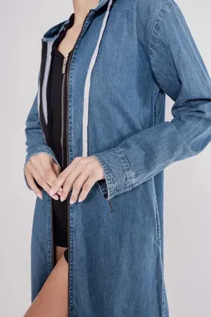 LAS LOUNGEWEAR Longline Zip-up Hoodie