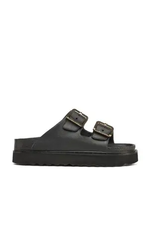 JSLIDES FOOTWEAAR Jslides Footwear Makri Rose Gold Buckle Slide Sandal - Black