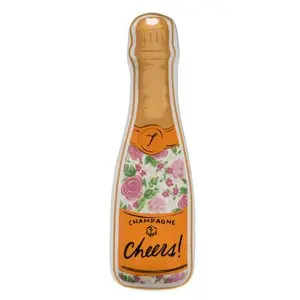 TOTALEE GIFT Champagne Bottle Trinket Dish Ceramic Multicolored - Pink