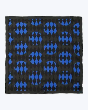 KNOTTERY & CO Diamond Silk Twill Bandana - Sky Blue