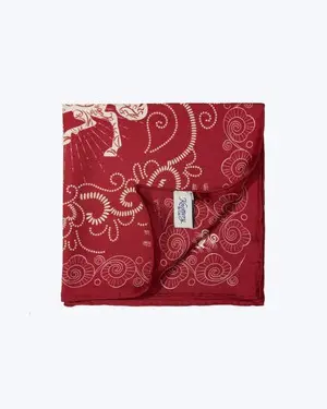 KNOTTERY & CO Equestrian Dreams Silk Pocket Square - Red
