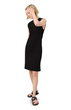 PACT Organic Cotton Soft-slub Essential Easy Muscle Tee Dress - Black