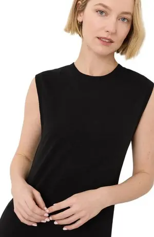 PACT Organic Cotton Soft-slub Essential Easy Muscle Tee Dress - Black
