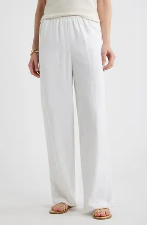 Caslon Wide Leg Linen Pants - White