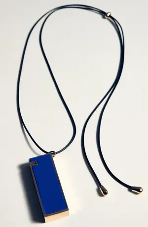 Mango Gold Tone Plated Resin Pendant Necklace