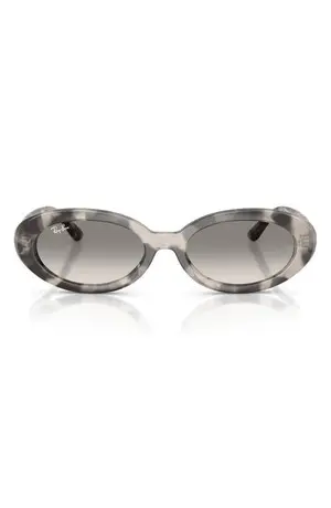 Ray-ban Oval Frame Sunglasses - Opal Grey Havana/clear Grey